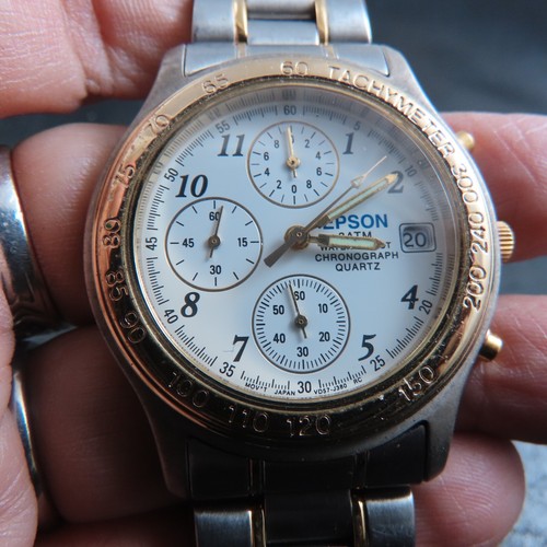 Epson Chronograph 30M Quartz Men Watch | eBay