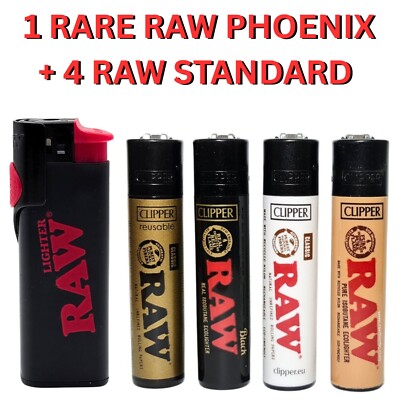 RAW Lighters - 1 RAW PHOENIX 4 Standard Clipper Lighter Full Set Gas ...