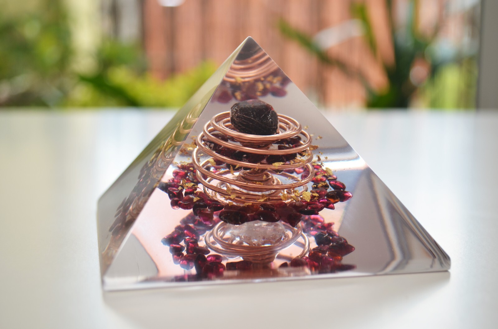 Powerful Orgonite Pyramid - garnet, almandine, quartz, vortex coil | eBay