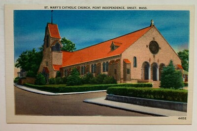 MA Postcard Cape Cod Onset Point Independence St Mary's Catholic Church ...