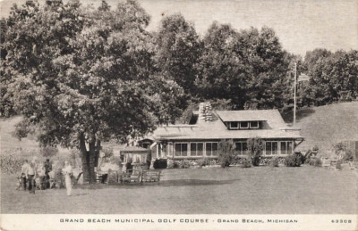 Postcard Municipal Golf Course Grand Beach Michigan 1946 | eBay