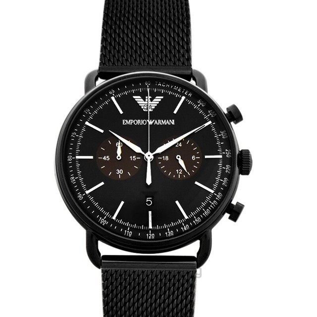 Emporio Armani AR11142 Aviator Chronograph Mesh Strap Bracelet Men's ...