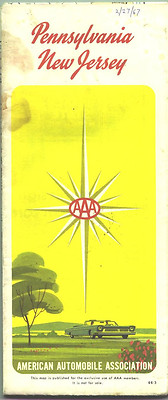 1966 AAA Pennsylvania / New Jersey Vintage Road Map | eBay