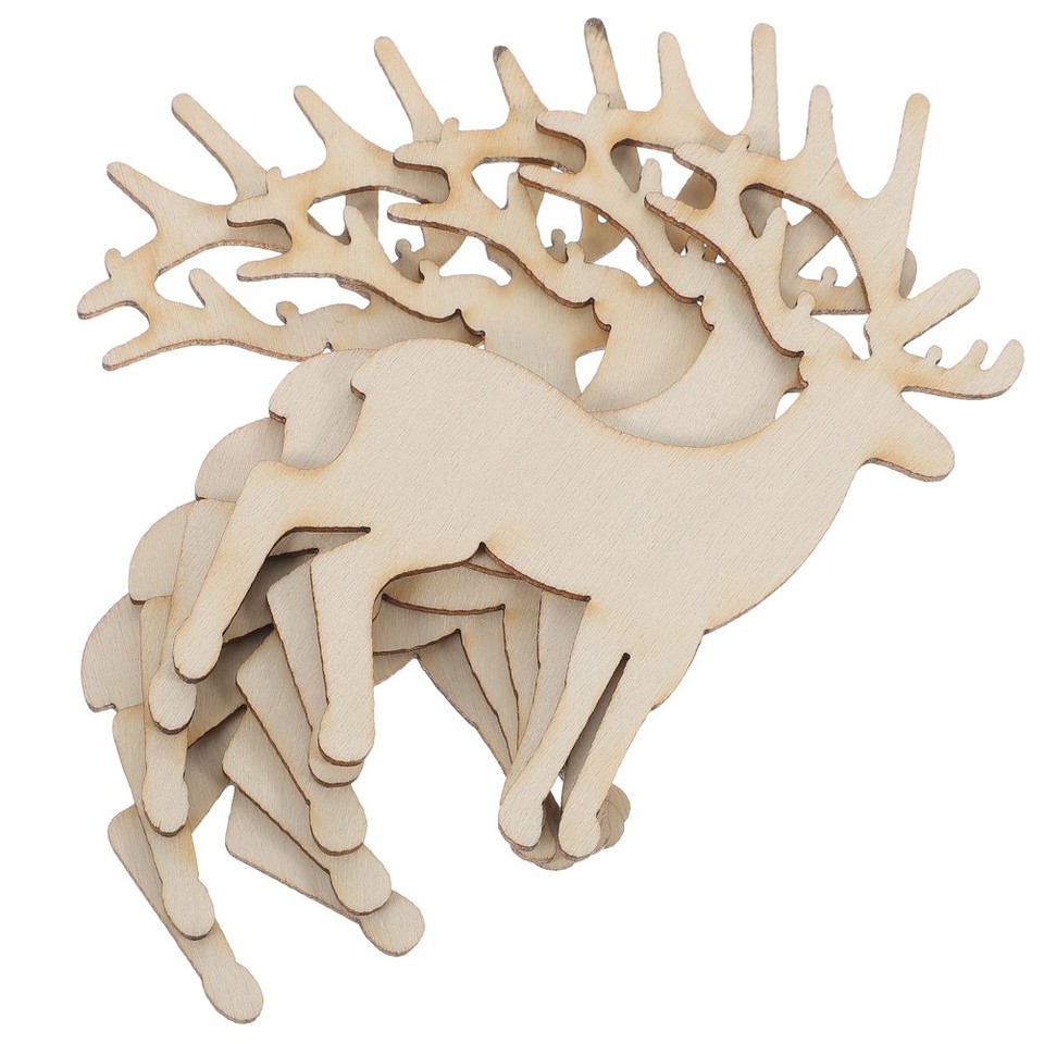 5 Pcs Reindeer Christmas Ornaments Tree Cutout Craft Embellishments ...
