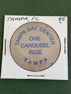 Obsolete Tampa Bay Center Historic Wooden Carousel Ride Wooden Nickel ...