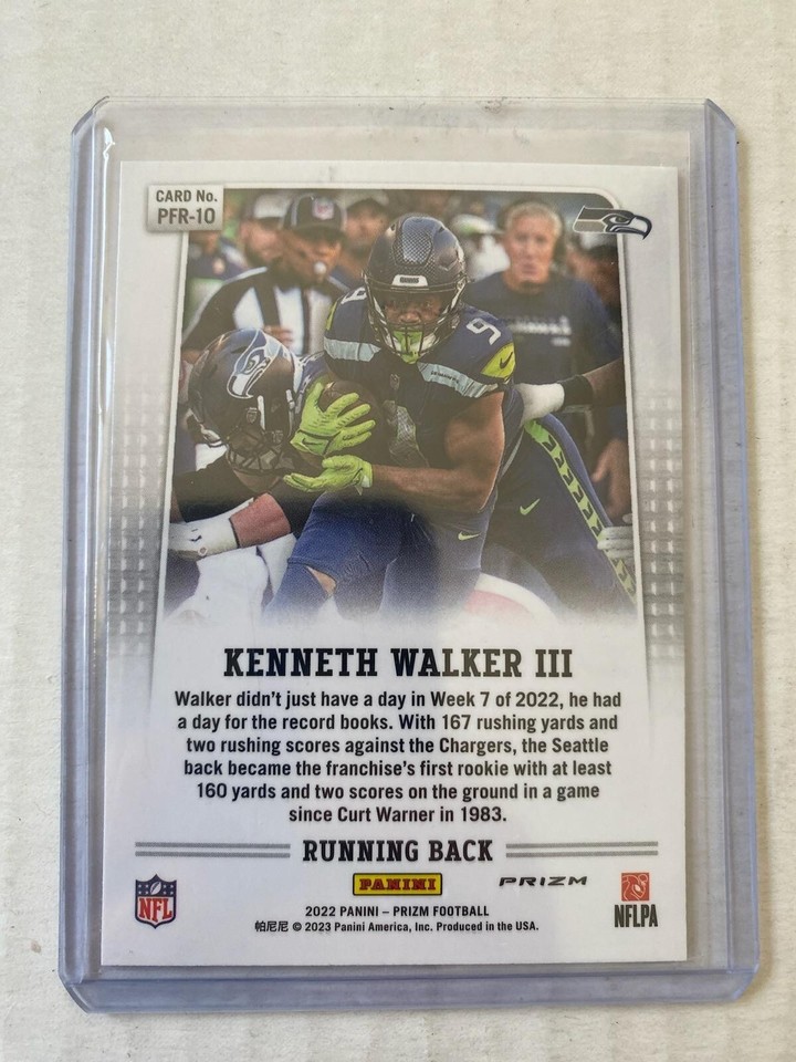2022 Panini Prizm Throwback Kenneth Walker III RC Rookie Silver Prizm ...