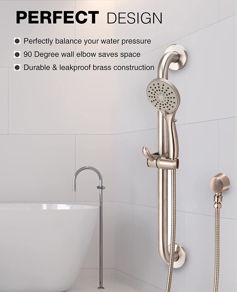 Round Drop Ell Handheld Shower Wall Connector A725ORB, Bronze 0.5 Inch ...