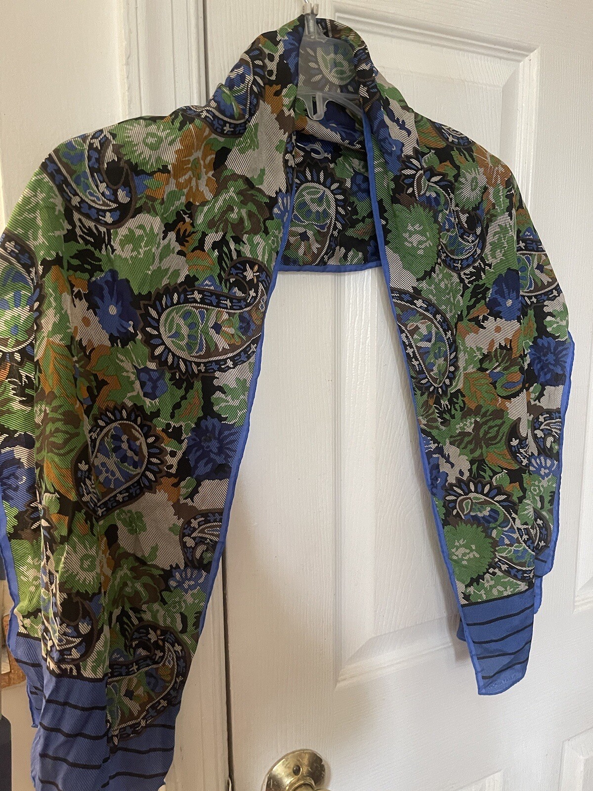 Albert Nipon Women's Lightweight Black Blue Green Abstract Floral Scarf ...