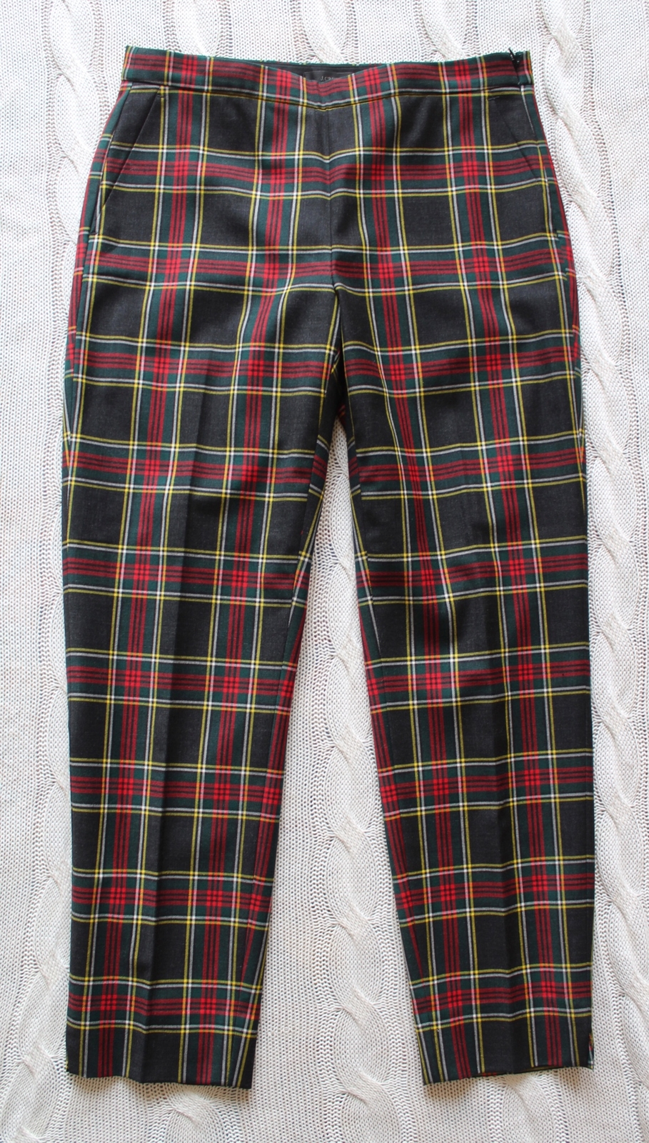 J. CREW Martie Tartan Gray Plaid Holiday Christmas Slim Wool Blend ...