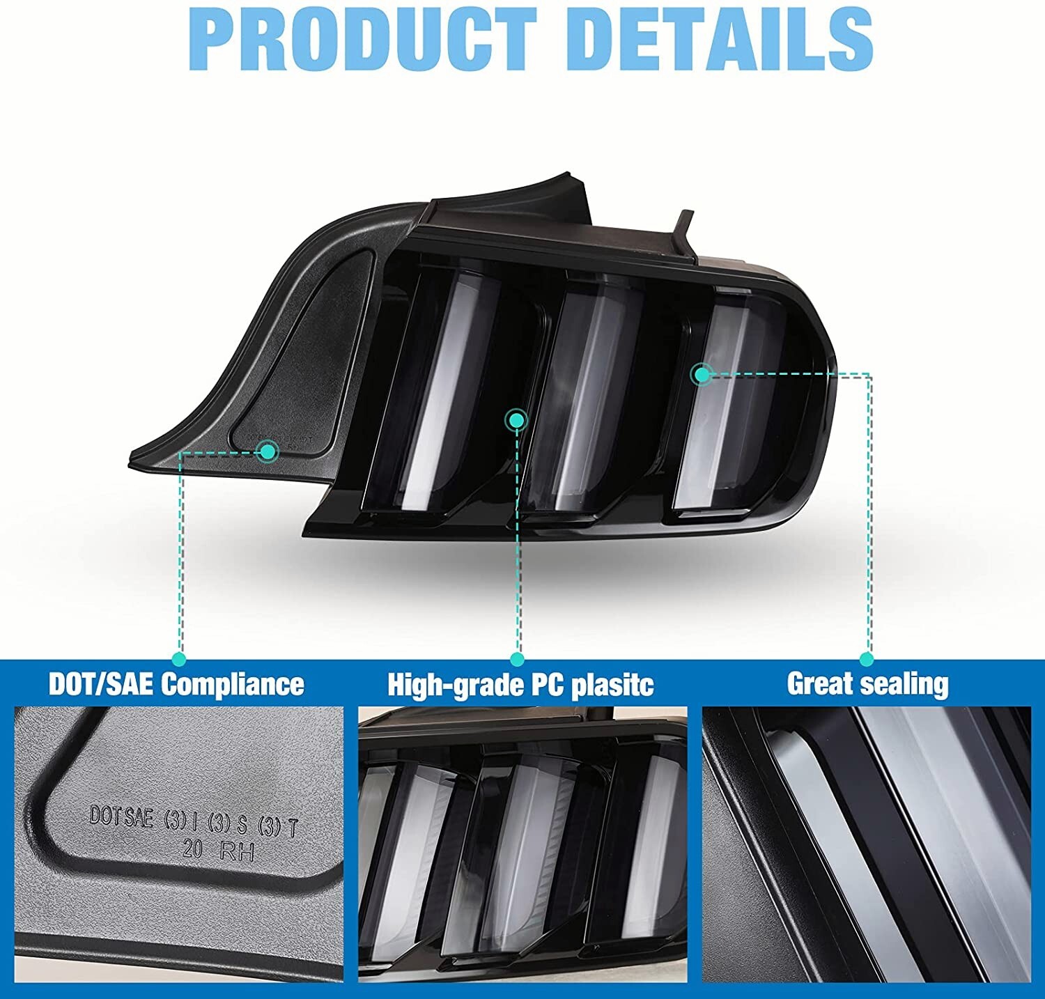 for 2015-2023 Ford Mustang/Shelby GT350 Tail Lights Lamps LED ...