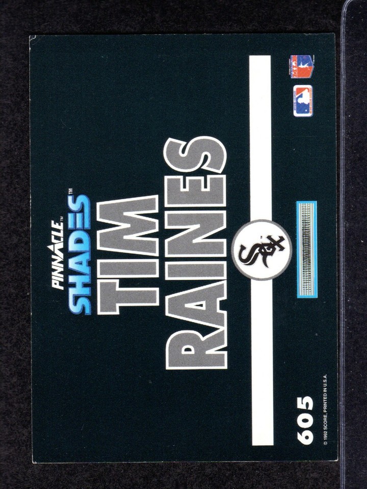 1992 Pinnacle Shades #605 Tim Raines Chicago White Sox HOF Card NM+.. 12% off 2+ | eBay
