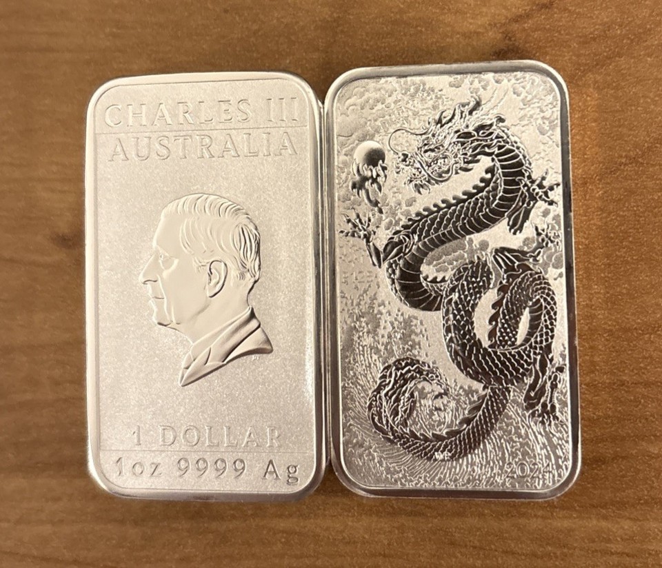 Minty - 2024 Perth Mint Australian Lunar Dragon 1oz 9999 Fine Silver ...