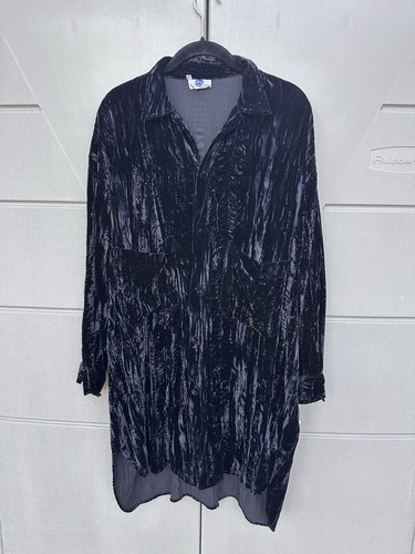 Poles MAISON MONTAGUI Crushed Velvet Long Sleeved Shirt Dress Sz 2X ...