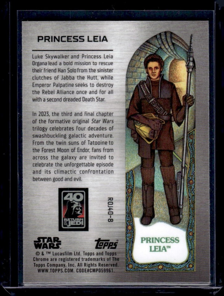 2023 Topps Chrome Star Wars #ROJ40-8 Princess Leia Return of the Jedi ...