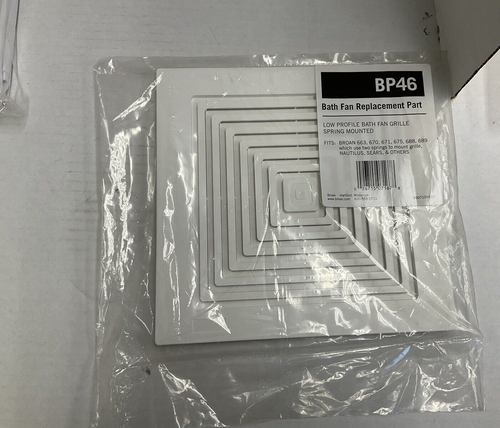 Broan BP46 NuTone Bathroom Fan Spring Mounted White Cover Low Profile ...