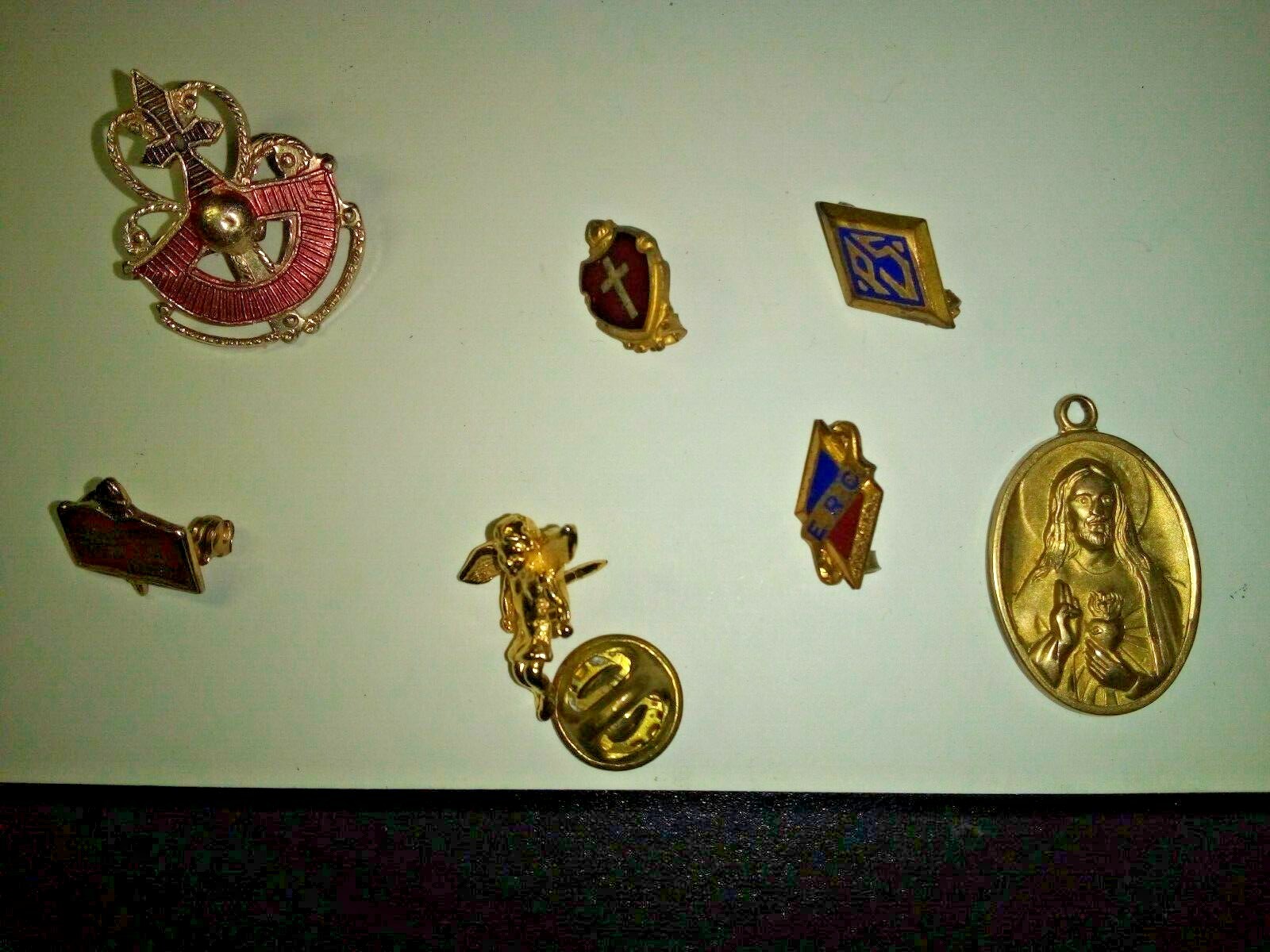 Mixture Of Antique Church Lapel Pins all made in USA - Gem