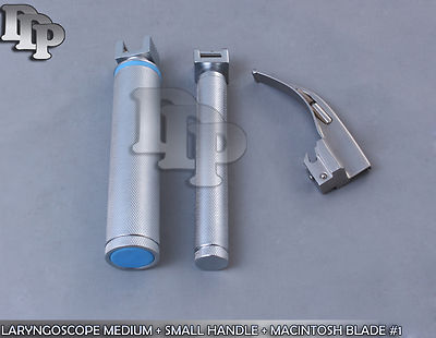LARYNGOSCOPE MEDIUM + SMALL HANDLE + MACINTOSH BLADE #1 INTUBATION ...