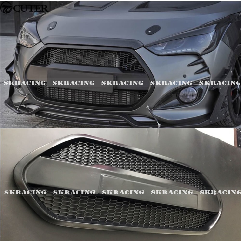 For Hyundai Veloster Turbo 2013-2017 Matte Black Front Bumper Grille ...
