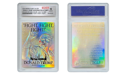 DONALD TRUMP Assassination Fight WOUND INFUSED COLOR 🌟 SILVER HOLO CARD ...