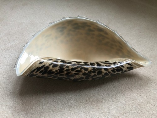 Glass SHELL ORNAMENT Collectable Brown Leopard spots | eBay