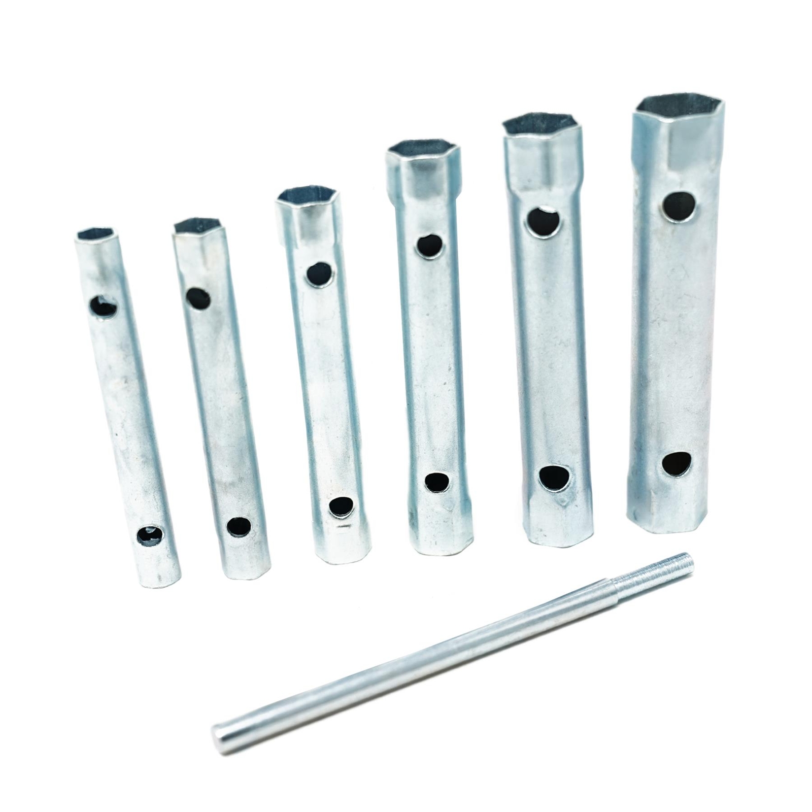 7pc Tubular Box Wrench Set 8-19mm Tube Bar Spark Plug Spanner Deep ...