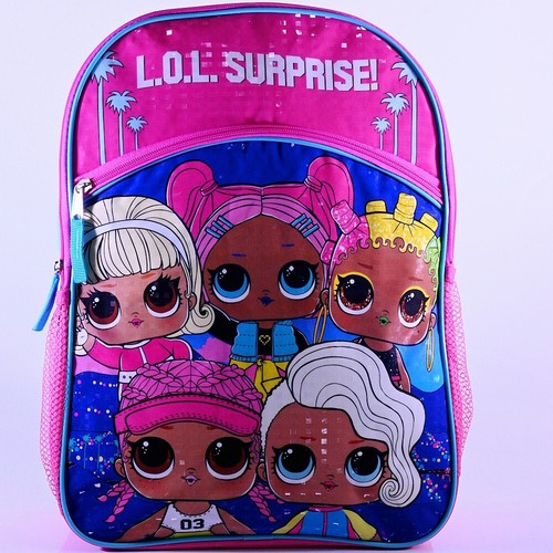 LOL 16" Large School Backpack Bundle with Lunch Bag Pink and Blue | LOL ...