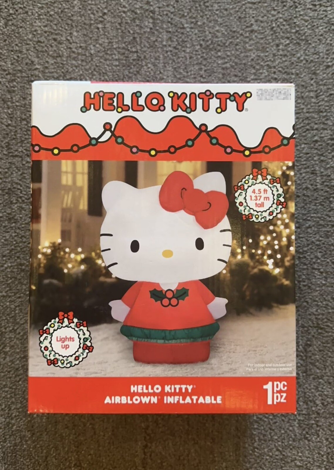 Hello Kitty Christmas Airblown Inflatable 4.5 Feet Lights Up Holly by ...