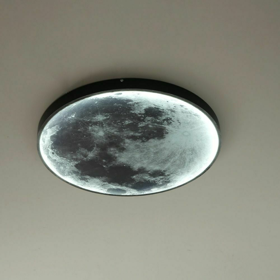 Led Moon Wall Lamp Light Round Fixture Wall Sconce Modern Bedroom Home ...