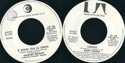 45 Tours Edward Badu / Kenny Rogers ‎– Et 'Statuette Tua La Faute ...