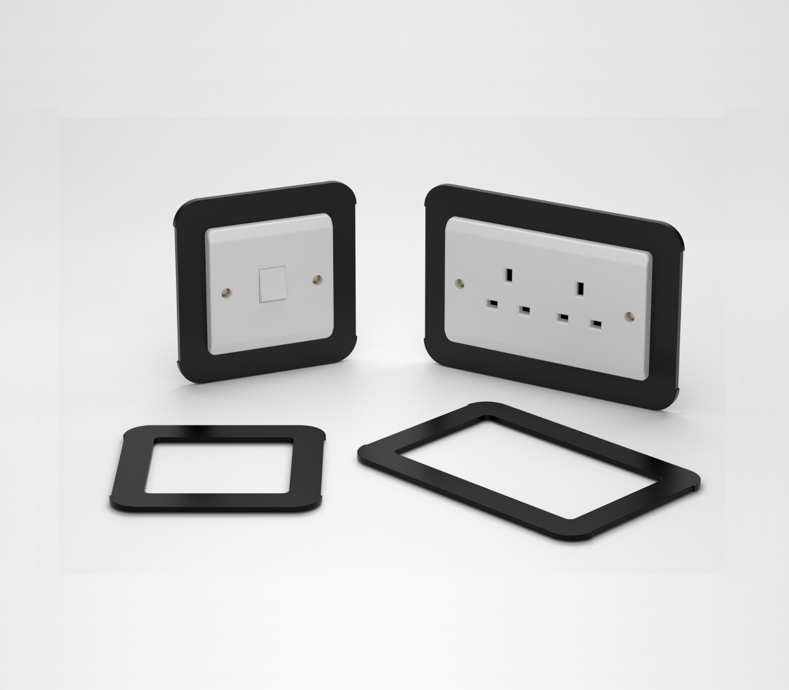 Double Single Socket Switch Surround / Finger Plate Light Switch / Plug ...