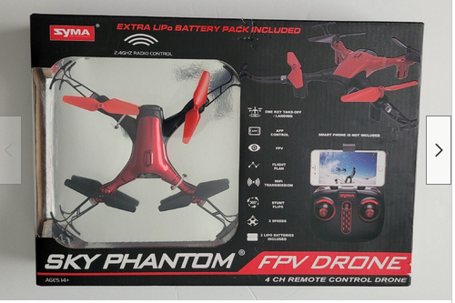 Syma Sky Phantom FPV Drone D1650wh 2 Speeds App 4 CH Remote Control ...