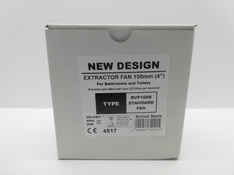 INTERVENT 4" 100mm STANDARD, TIMER EXTRACTOR FAN BATHROOM, TOILET ...