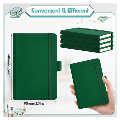 Small Notebooks A6 Pocket Journals 3.5 x 5.5" Leather Notebook Green ...
