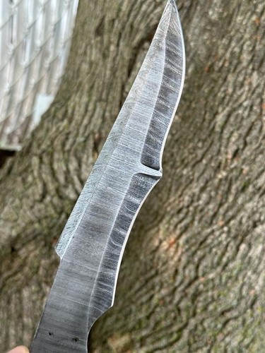 12” FULL TANG CUSTOM DAMASCUS STEEL HUNTING TRACKER KNIFE BLANK BLADE ...