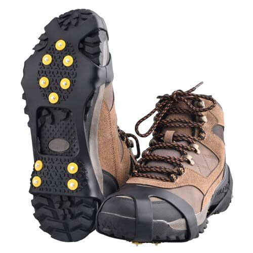 Ice Grips 10 Teeth Anti-Slip Shoe/Boot Ice Traction Slip-on Snow Ice ...