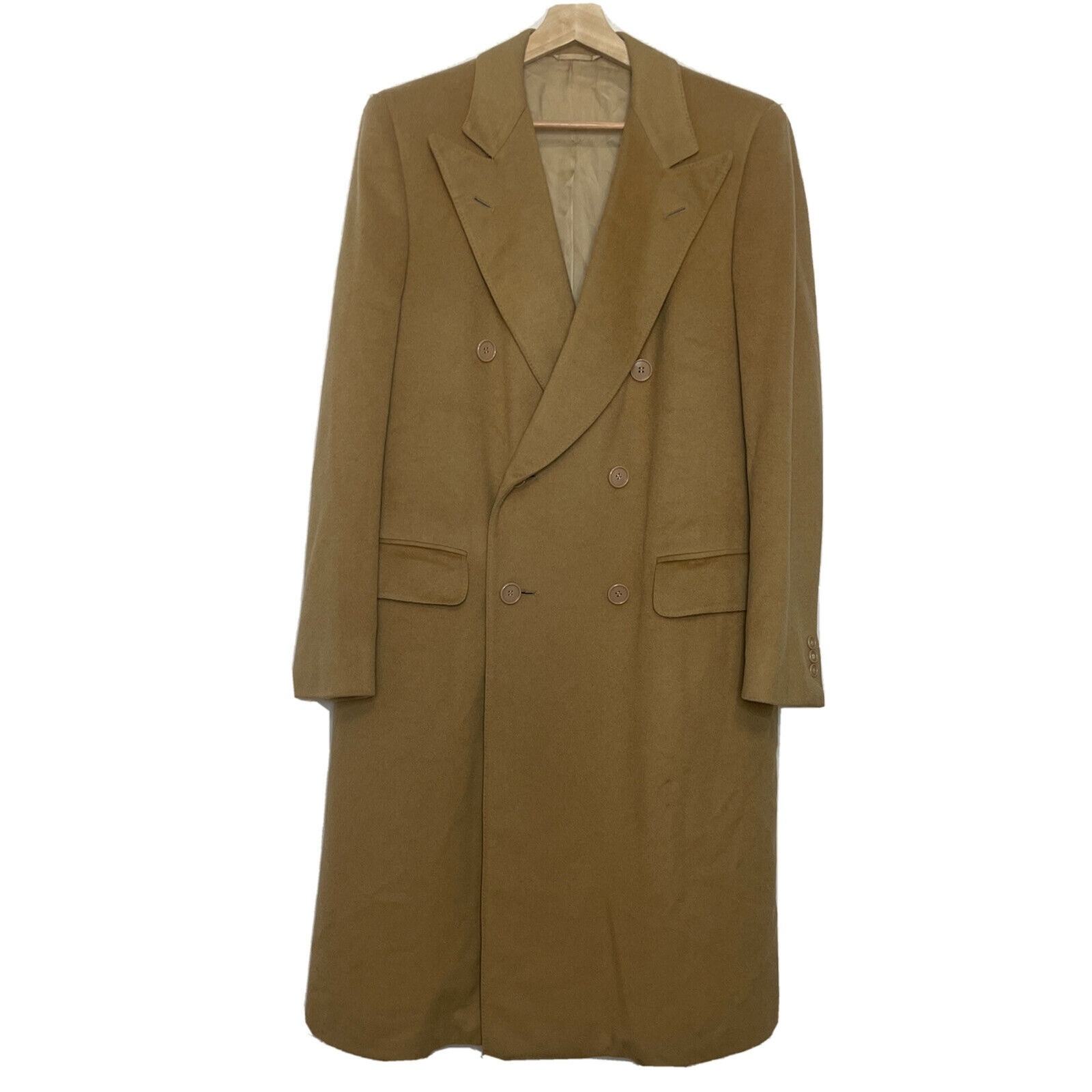 100% Cashmere By Crombie Double-breasted Long Trench … - Gem