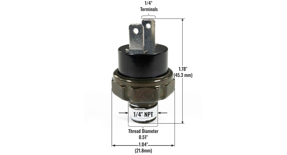 HornBlasters 90-120 PSI Pressure Switch for Train Horn Air Compressor ...
