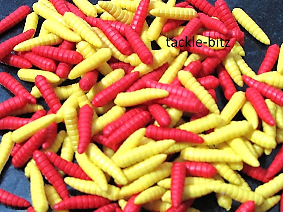 50 Artificial Soft SINKING Imitation Bait Maggots Fake for Carp Hair ...