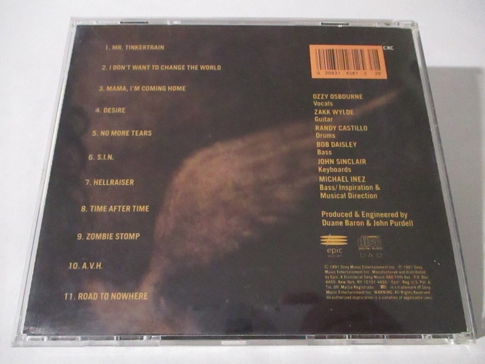 Ozzy Osbourne No More Tears CD 1991 Epic ZK 46795 | eBay