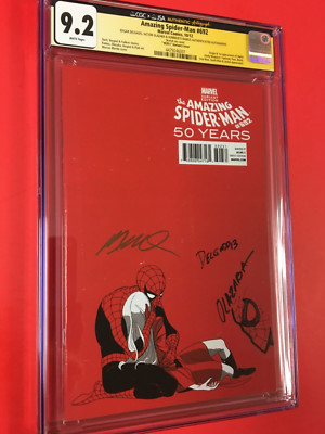 AMAZING SPIDER-MAN # 692 (2012) CGC 9.2 1970's Signed RAMOS, DELGADO ...