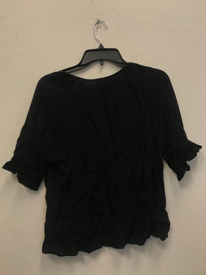 MADEWELL Women's Notched Ruffle-Cuff Top Small AF655 ($72) | eBay