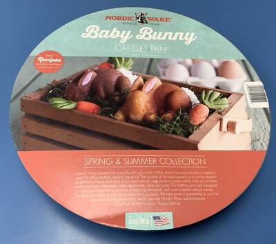 Nordic Ware Baby Bunny Cakelet Cake Pan Easter Aluminum 4.5 Cup Baking ...