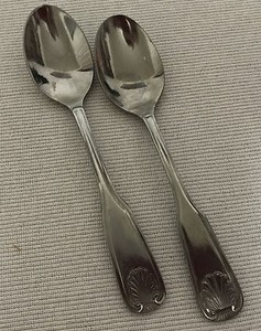 Wallace brand ware stainless Coral flatware Teaspoons Set 2 shell ...