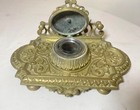 antique ornate 19th century Victorian gilt brass desk inkwell stand ...