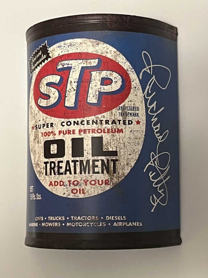 Richard Petty Signed STP Oil Treatment Half Can Wall Hanging Metal ...