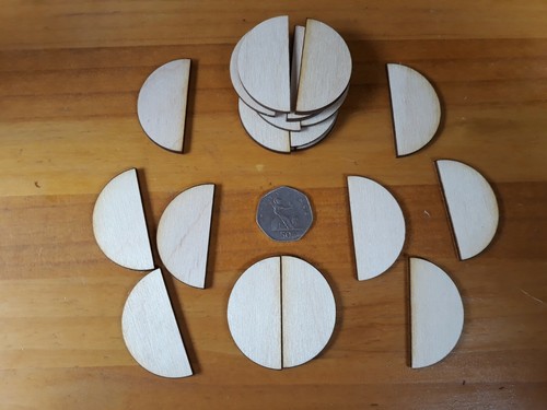30x Half Circle Wooden Craft Shapes Wood DIY Decoration Disc Plaque | eBay