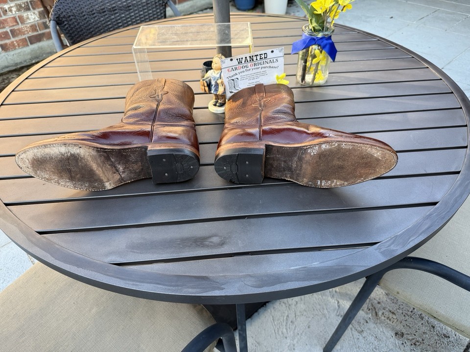 Lucchese Cowboy Roper Recolor 11 D Brown Vintage New Heel Cap | eBay