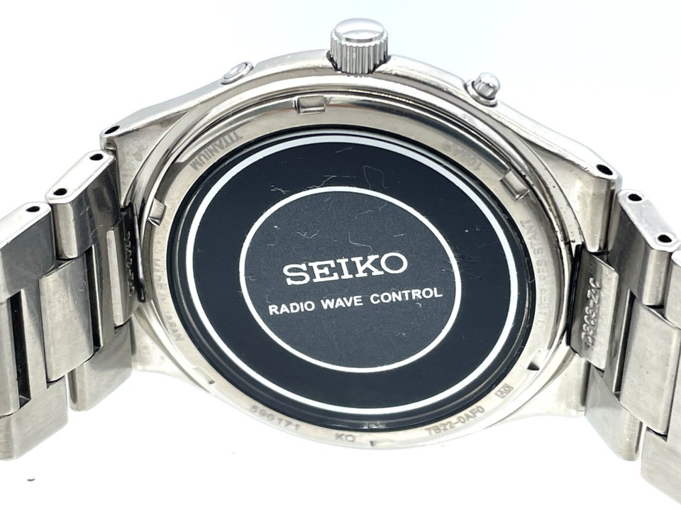 SEIKO Radio Wave Control Solar Titanium Men's Watch 2.5oz 7B22-0AF0 | eBay