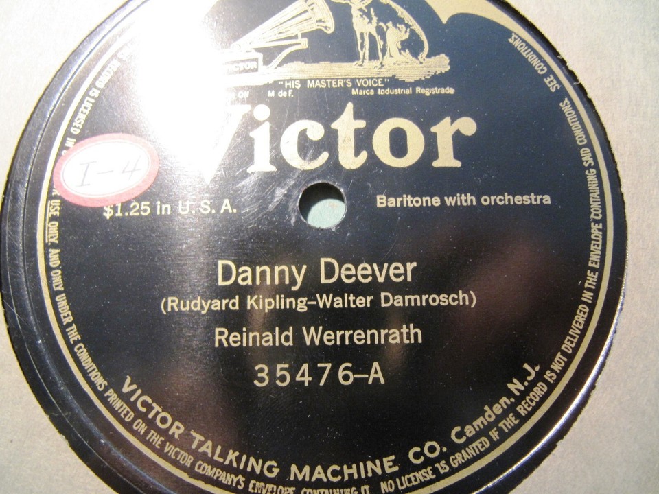 1913 REINALD WERRENRATH ON THE ROAD TO MANDALAY Wheeler KIPLING DANNY ...