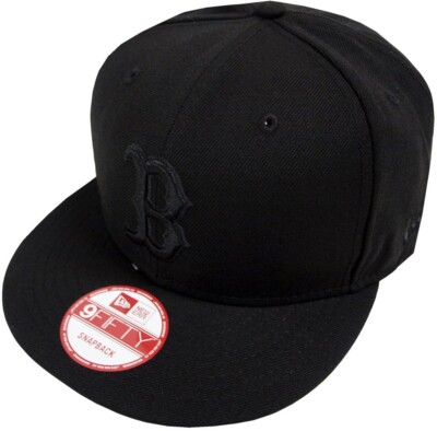 New Era MLB Boston Red Sox Black On Black Snapback Cap 9fifty Limited ...